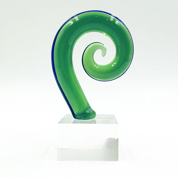 Emerald Glass Koru Sculpture - Symbol of New Beginnings | Gift World NZ